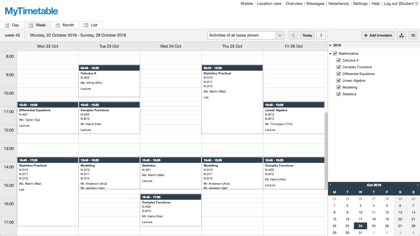 MyTimetable Help